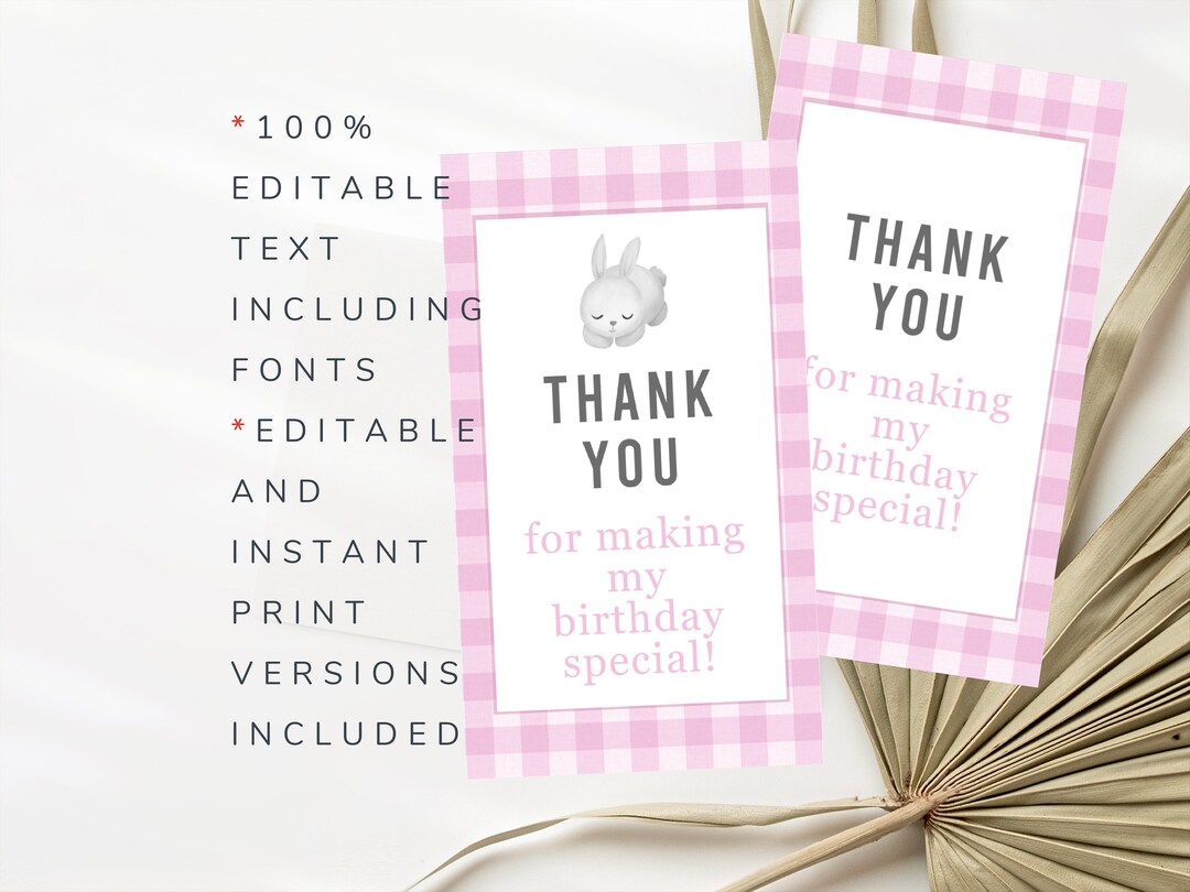Easter Gift Tags Instant Print and Editable Bunny Tags Printable Rabbit ...