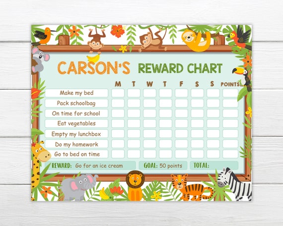Editable Reward chart printable for boys, Chore chart, Behaviour Chart ...