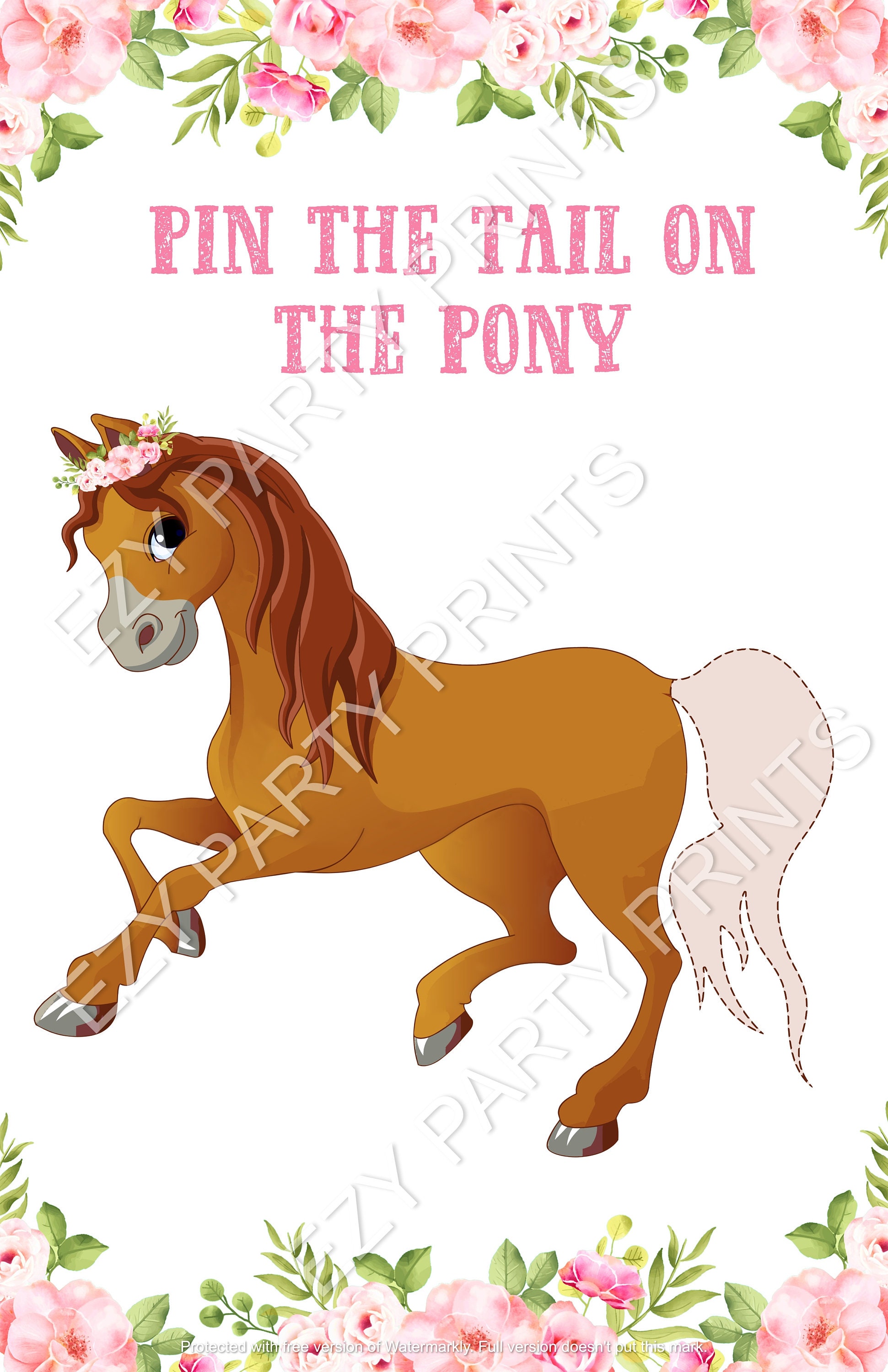Pin the Tail on the Pony Printable Game. INSTANT DOWNLOAD | Etsy UK