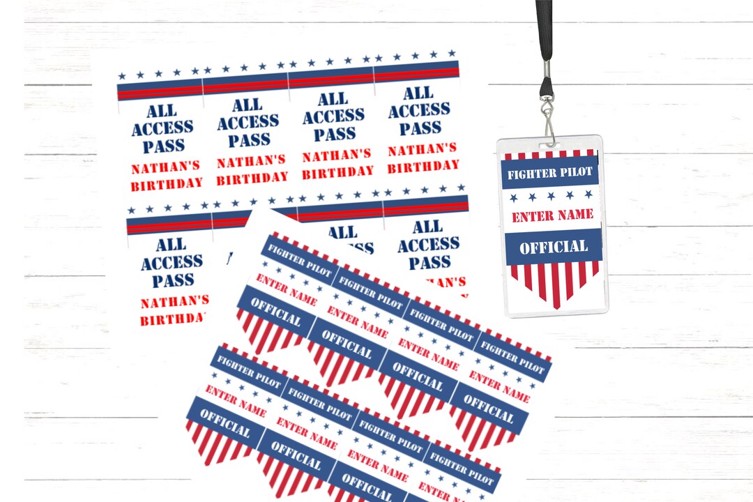 Jet Fighter Pilot ID Card Template Edit and Print Instantly Kids ...