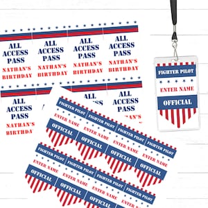 Jet Fighter Pilot ID Card Template Edit and Print Instantly Kids ...