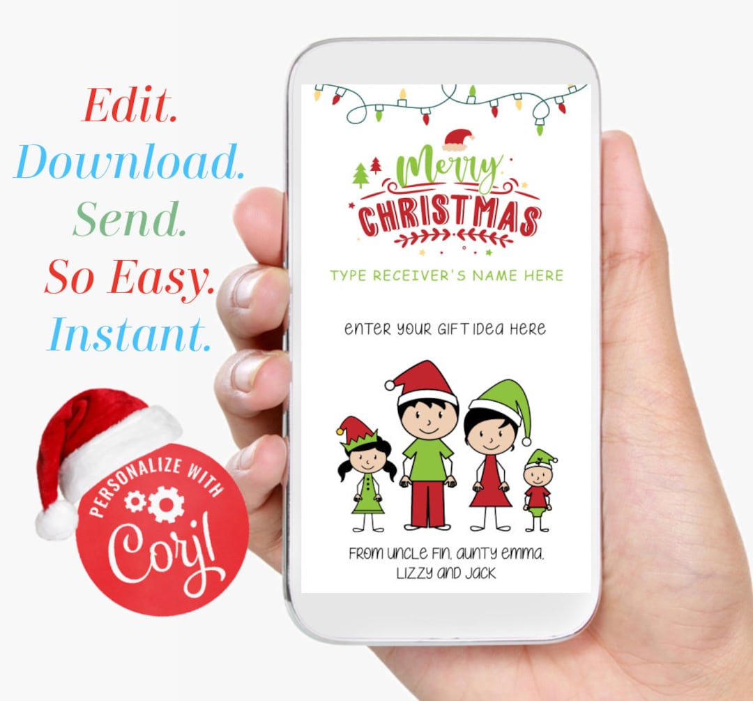 Instant Christmas Gift Coupon Christmas Gift Voucher Christmas Surprise ...