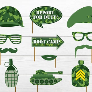 Army Props. MILITARY Photo Booth Props Army Printable Props for Photos ...