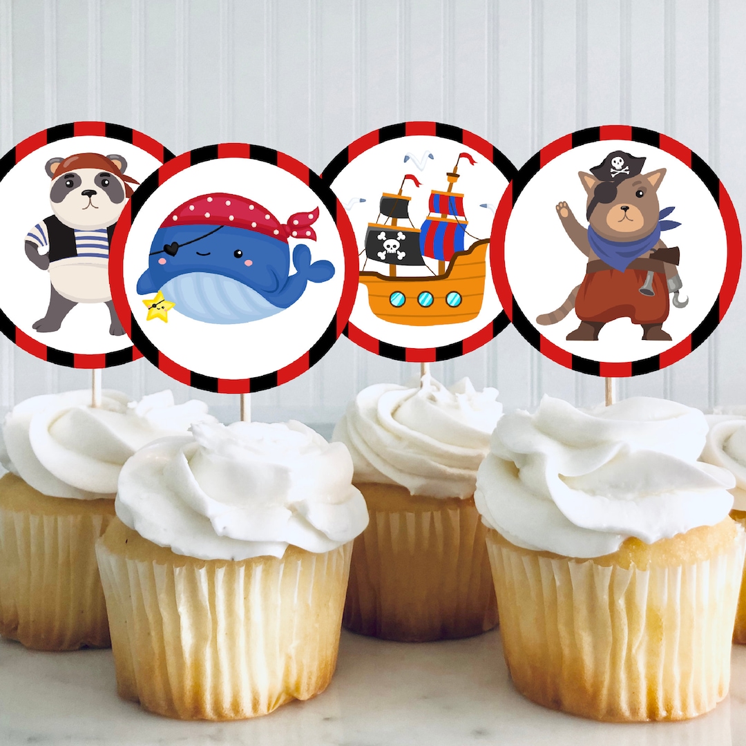 PIRATE Party Cupcake Toppers for Instant Printing PIRATE Toppers to ...
