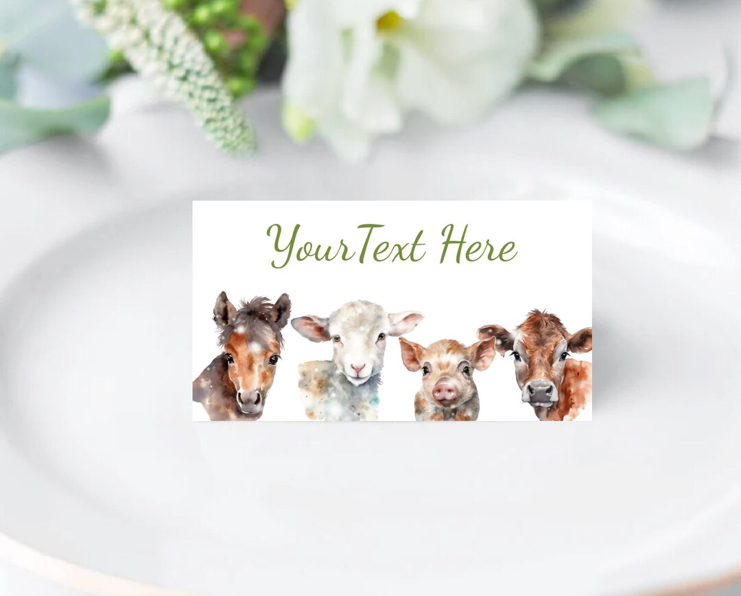 Editable Cow Birthday Food Tent Cards X 7 Designs Party Table Food ...