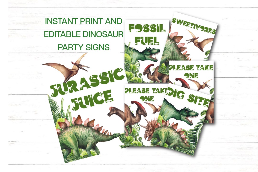 Editable Dinosaur Birthday Signs 11 Different Dinosaur Signs 8 X 10 ...