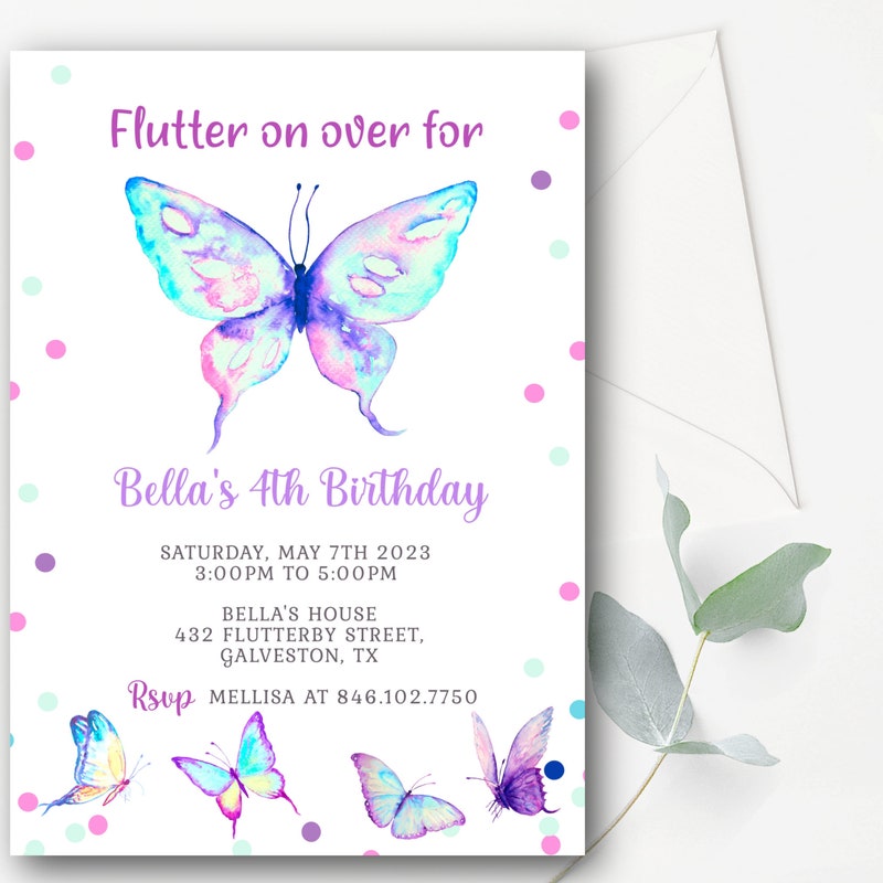 Butterfly Invitation - Etsy