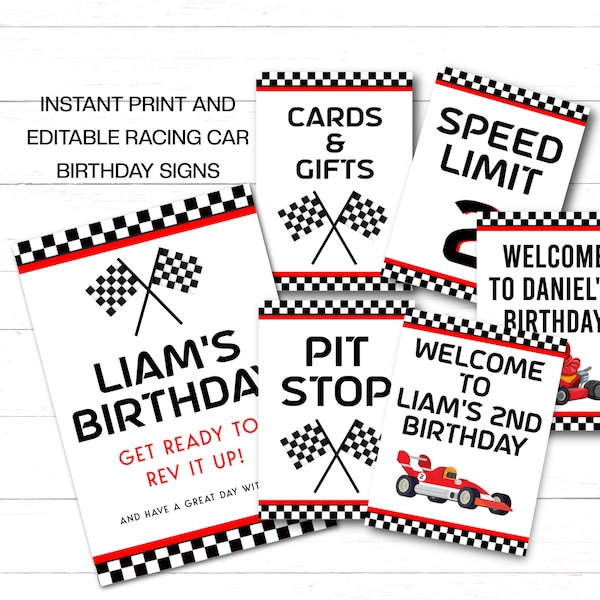 Racing Party Printable - Etsy