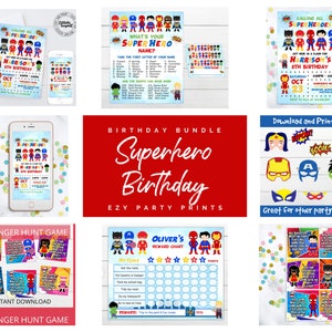 Superhero Birthday Party Bundle Superhero Party Printable Bundle Supers ...