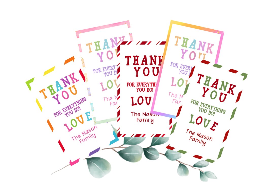 Editable Appreciation Tags Set of 5 Appreciation Tags Personalized ...
