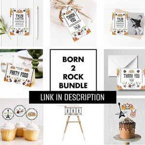 Editable Born to Rock Birthday Party Table Labels Rock Birthday Party ...