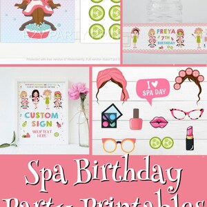 Spa Party Props. Spa Beauty Photo Booth Props Spa Party Printable Over ...