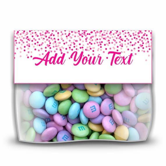 Pink editable bag toppers in two sizes. Treat bag toppers, Editable ...
