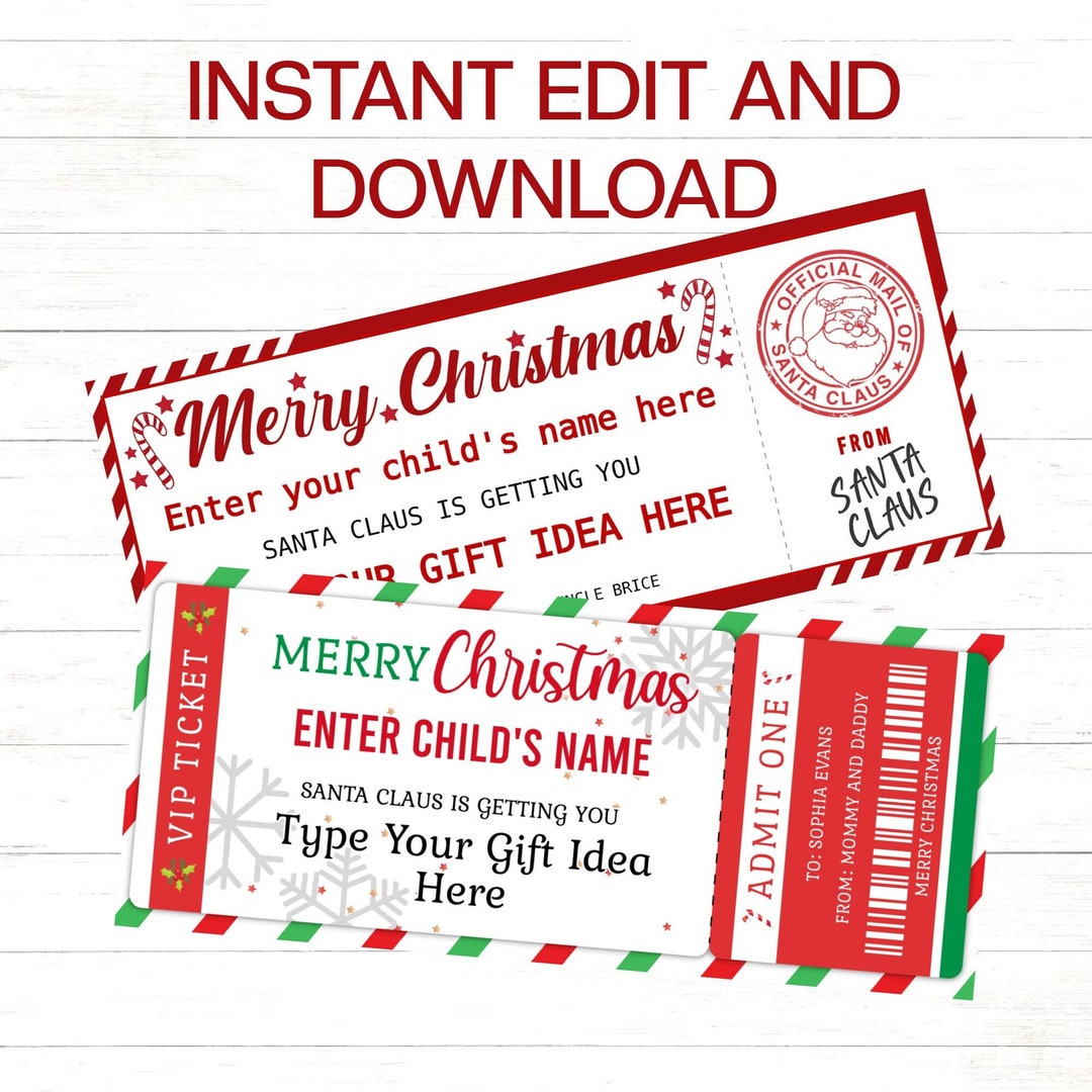 Printable Christmas Gift Voucher Template Santa Gift Certificate ...