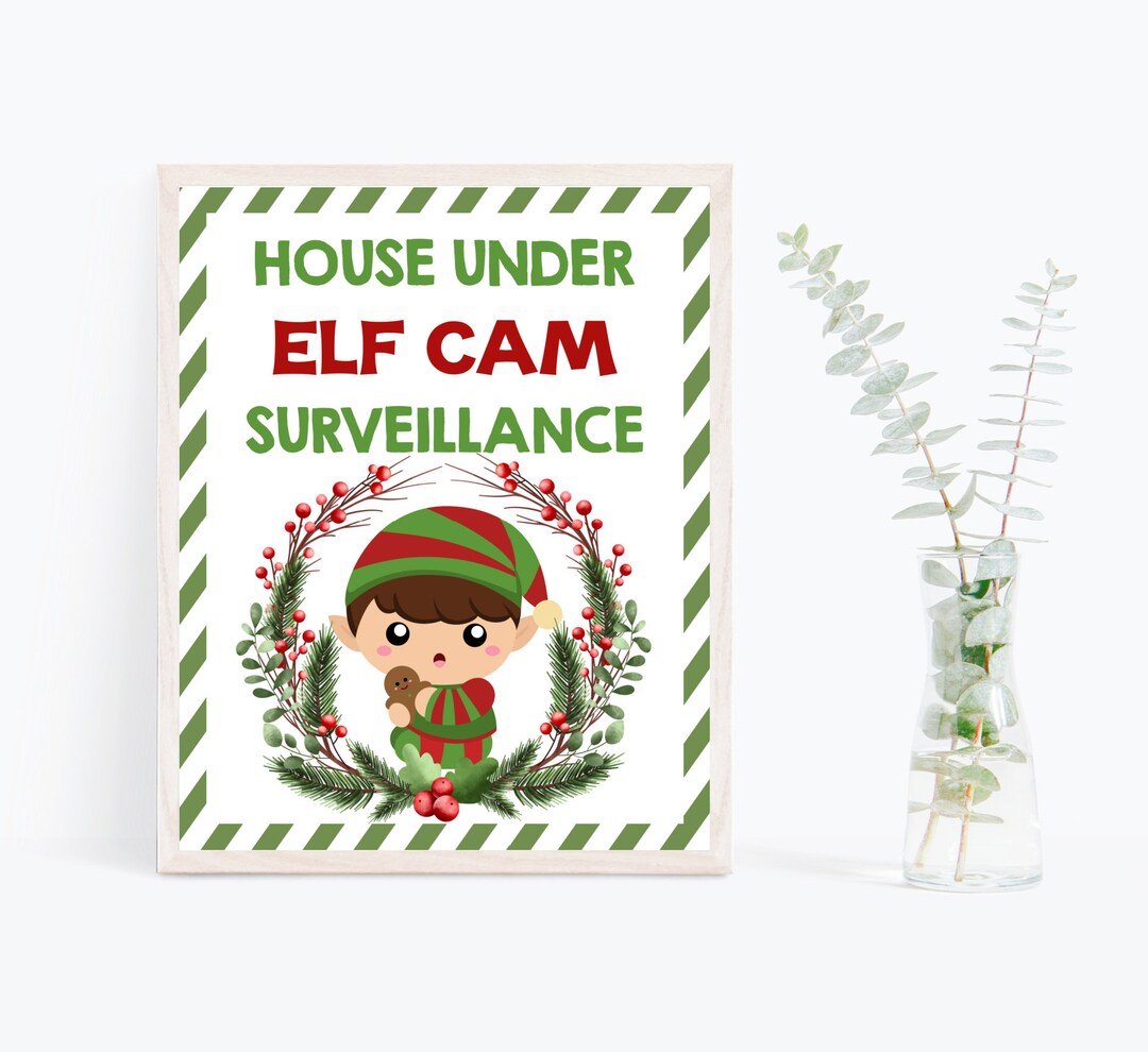 Santa Cam Elf Surveillance Sign Instant Download and Print Printable ...