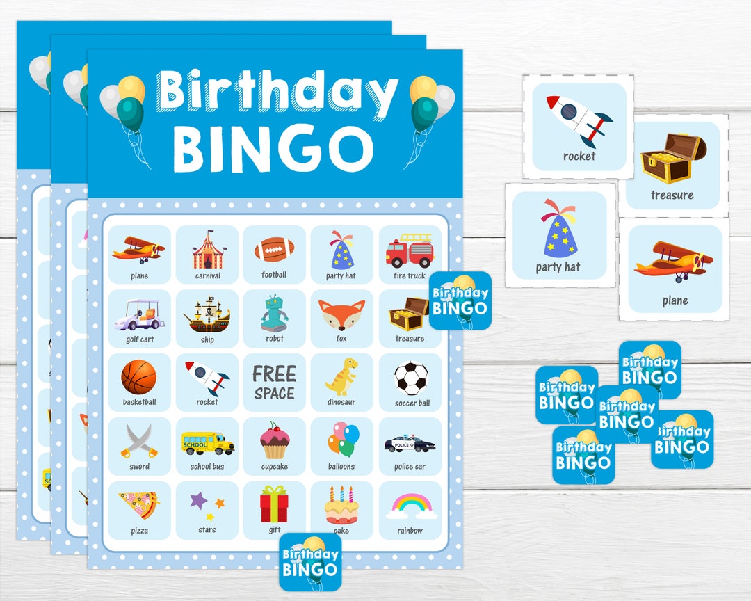 Printable Bingo Game Instant Bingo Printable Birthday Bingo Game ...