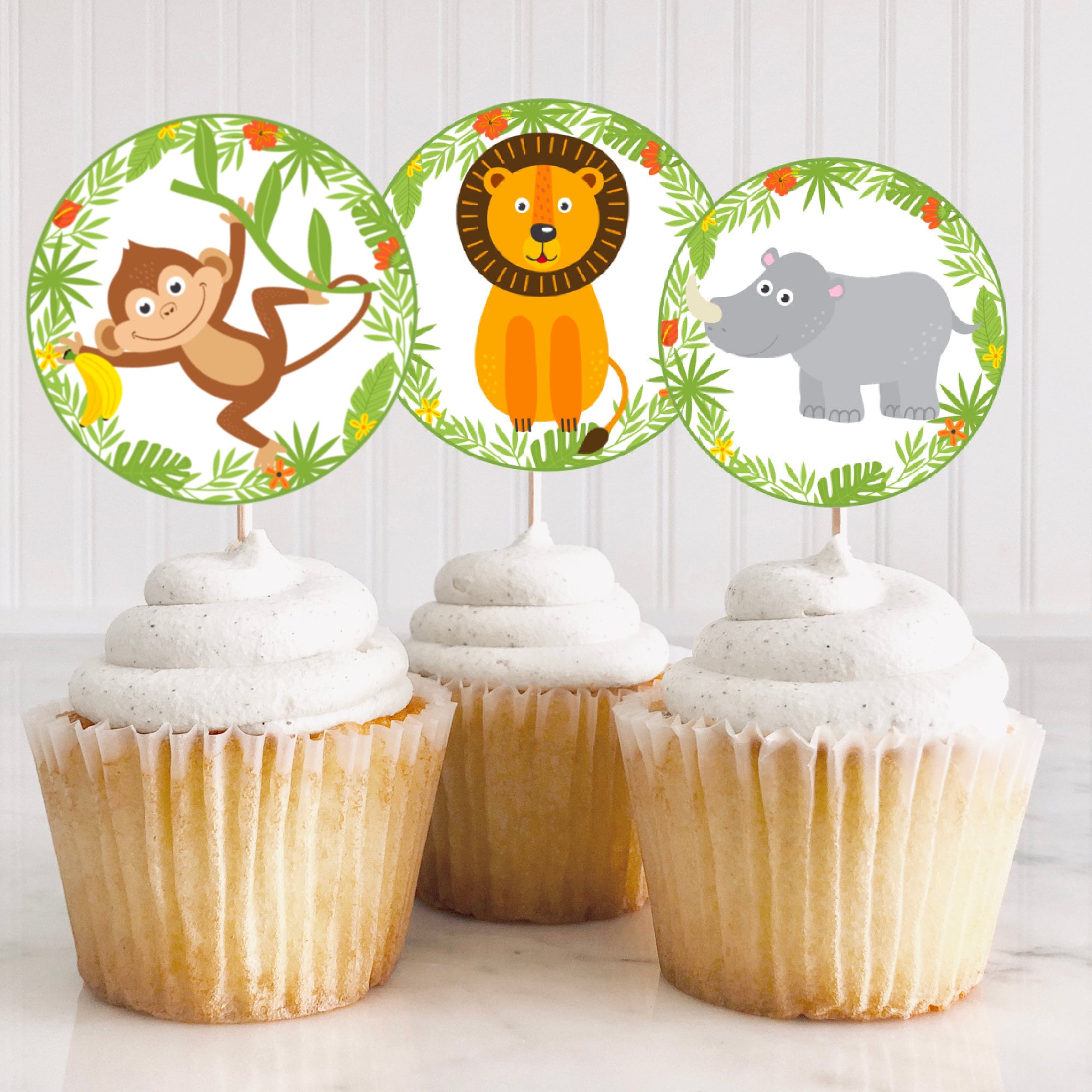 Animal Cupcake Toppers for Instant Printing Cupcake Toppers - Etsy