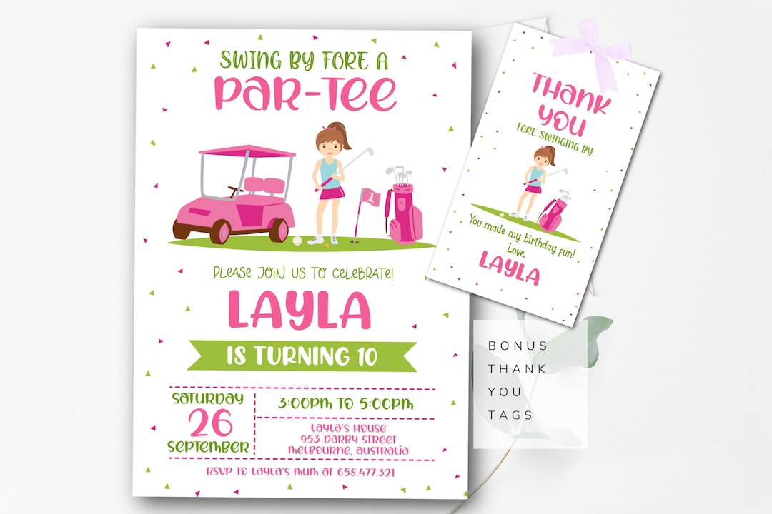 Golf First Birthday Invitation Golf Party Invitation Golfing Invitation ...