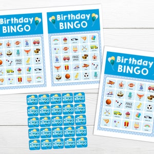 Printable Bingo Game Instant Bingo Printable Birthday Bingo Game ...