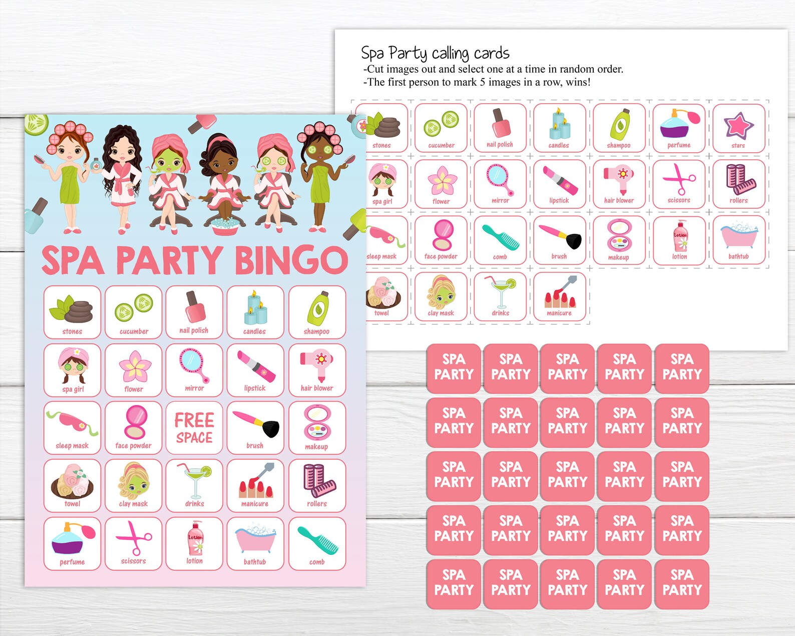 Spa Party BINGO Game Spa BINGO Spa party printable bingo | Etsy