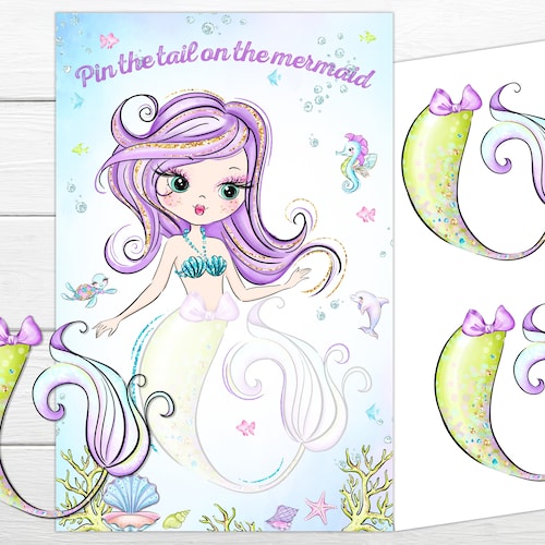Pin the Tail on the Mermaid Printable Game. INSTANT DOWNLOAD - Etsy