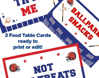 Baseball Food Labels - Etsy