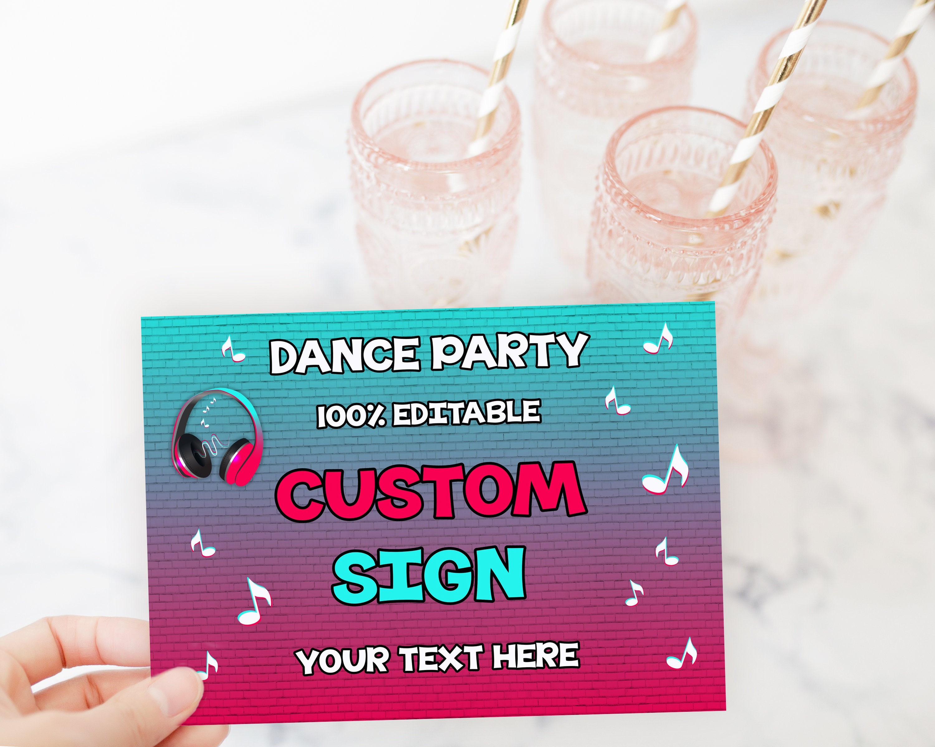Party Décor Paper & Party Supplies Custom sign Editable party sign ...