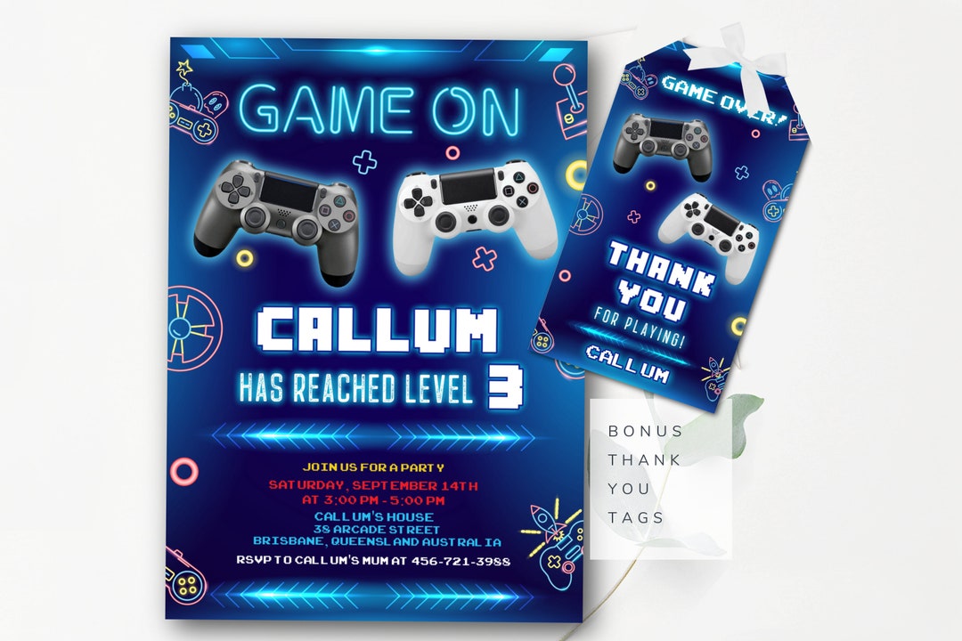 Gaming Invitation Gamer Birthday Invitation Gaming Party Invitation ...
