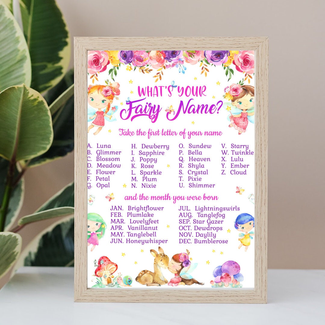 What is Your Fairy Name Game Instant Download Instant Printable Fairy ...