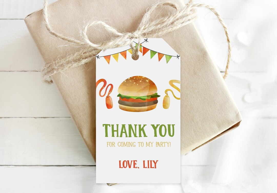 BBQ Party Cards, Editable BBQ Thank You Cards, Burger Party Thank You ...