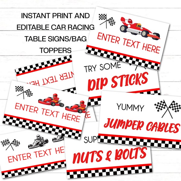 Racing Party Signs - Etsy