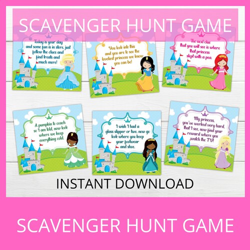 Princess Scavenger Hunt for Kids Princess Treasure Hunt - Etsy