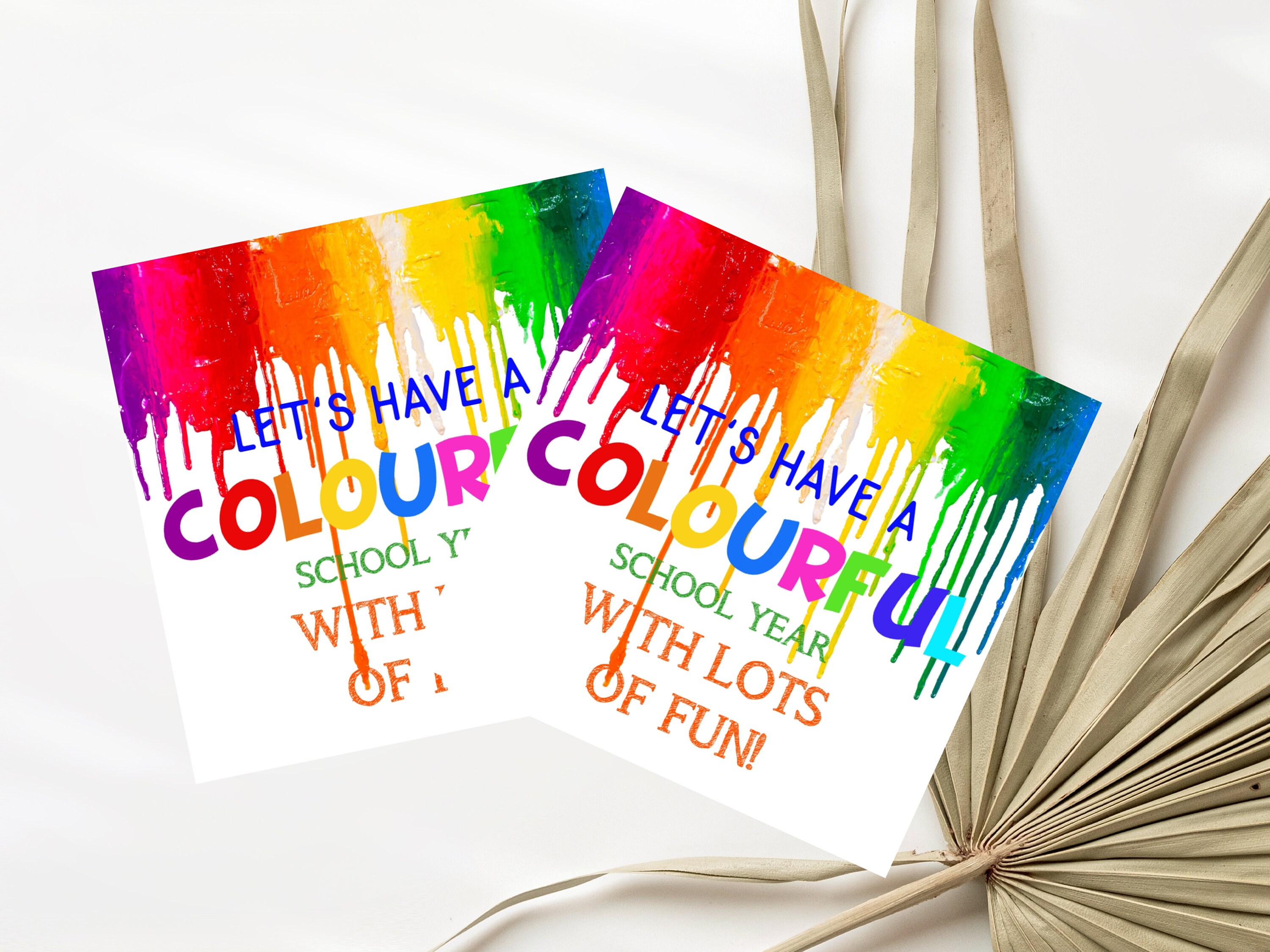First Day of School Tag for Instant Printing Let's Have A Colourful ...