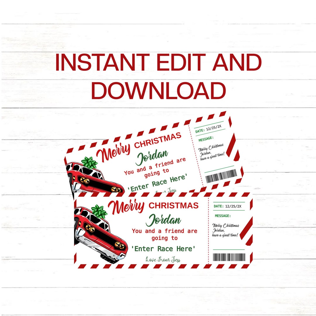 Editable Car Race Gift Voucher to Edit Download and Print - Etsy