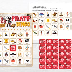 Pirate Birthday Party Games Printable Pirate Bingo Game Printable Boys ...