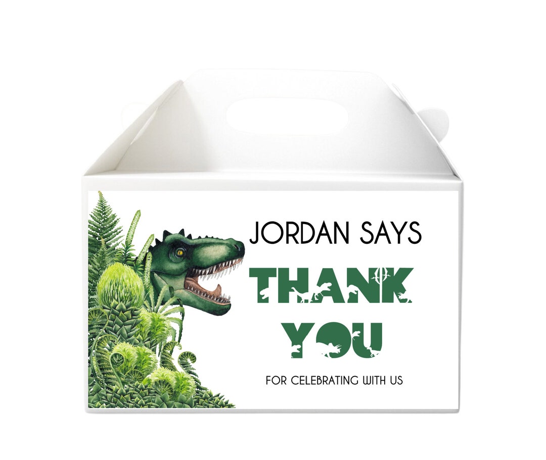 Editable Dinosaur Party Gift Box Labels, Dinosaur Party Box Labels ...