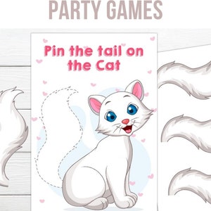 Pin the Tail on the Cat Printable Game. Instant Download Instant ...