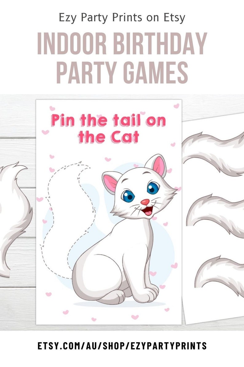Pin the Tail on the Cat Printable Game. Instant Download Instant ...