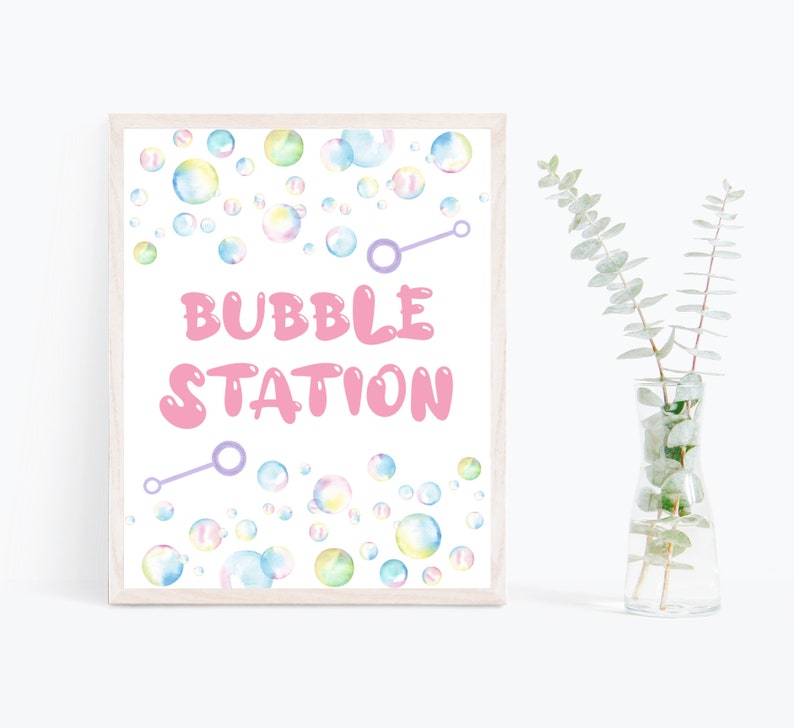 Bubble Birthday Party Signs X 3 Bubble Party Display Signs Bubble Party ...