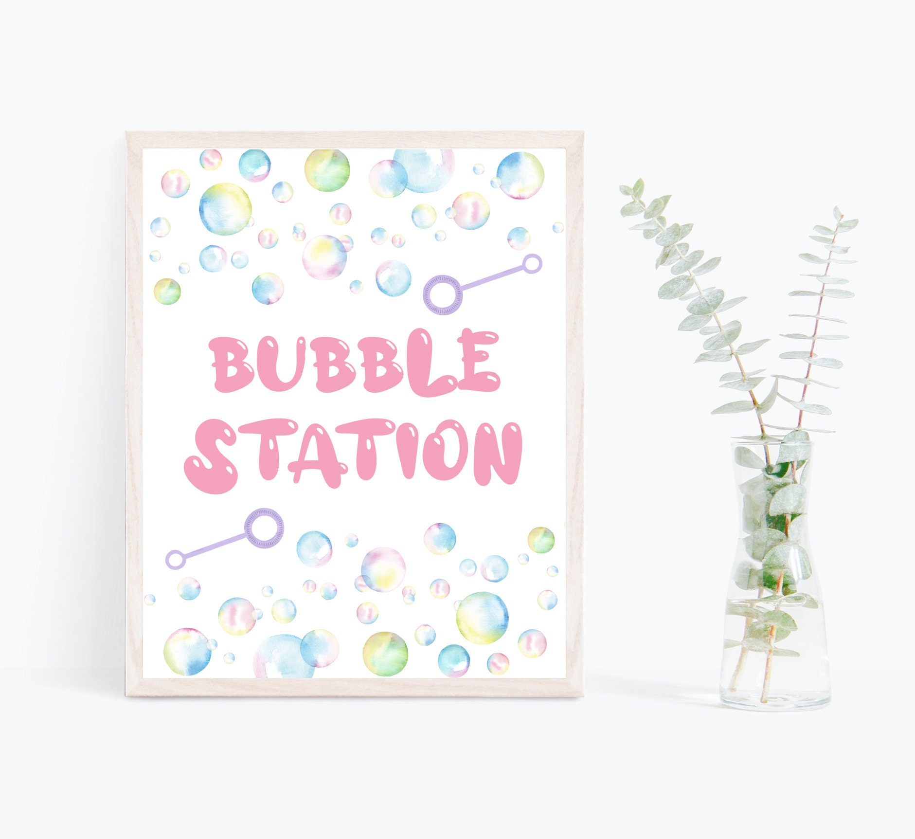 Bubble Birthday Party Signs X 3 Bubble Party Display Signs Bubble Party ...
