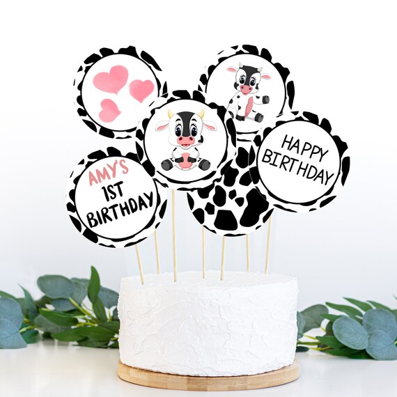 Holy Cow I'm One birthday centerpiece instant printing 8 Holy Cow ...