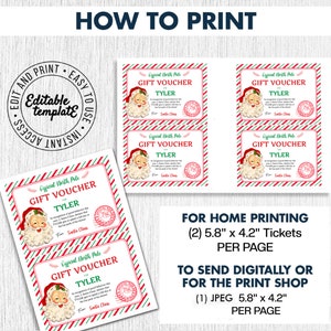 Santa Gift Voucher for Kids Template to Edit, Download and Print ...