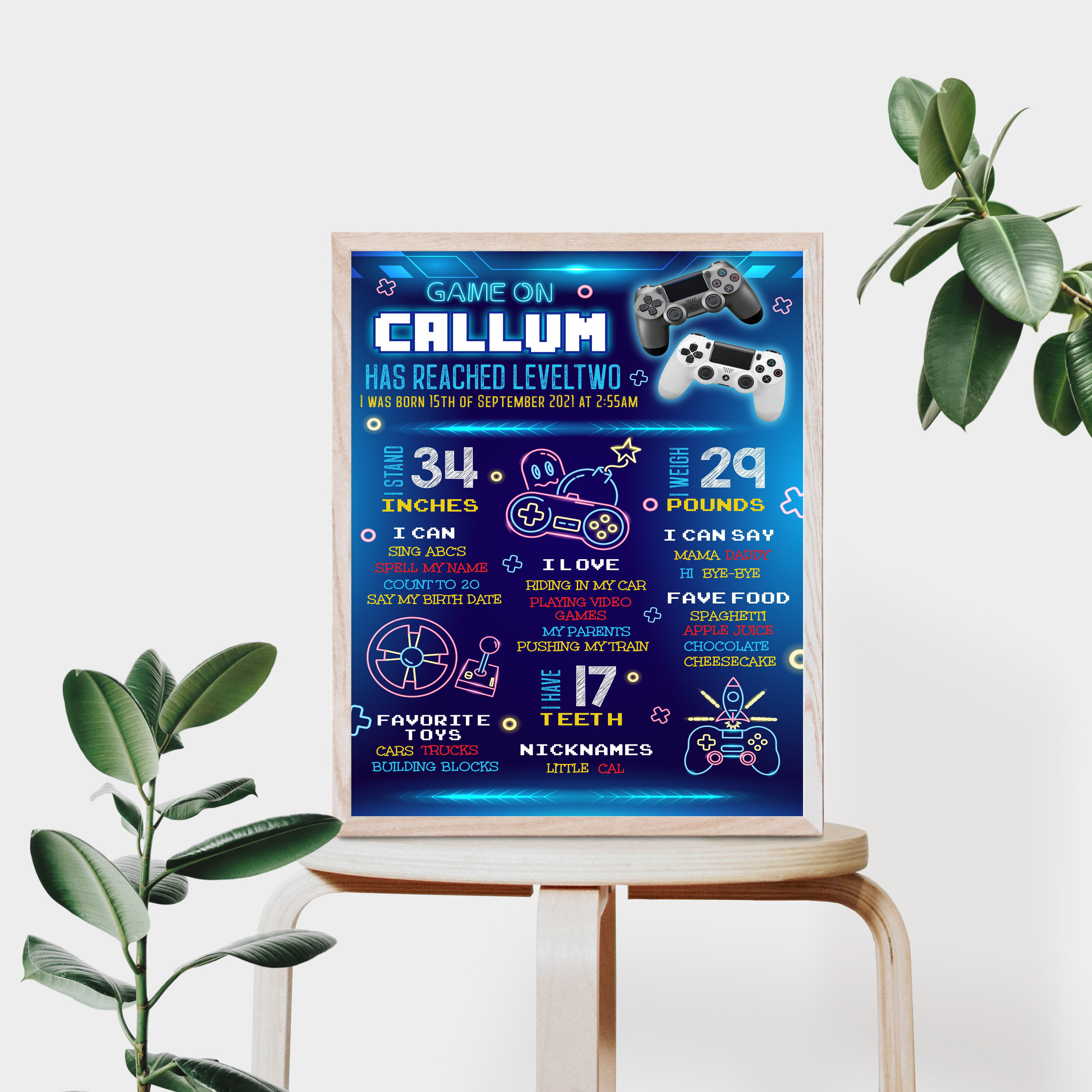 VIDEO GAME Milestone Poster That You Edit Yourself. Instantly - Etsy ...