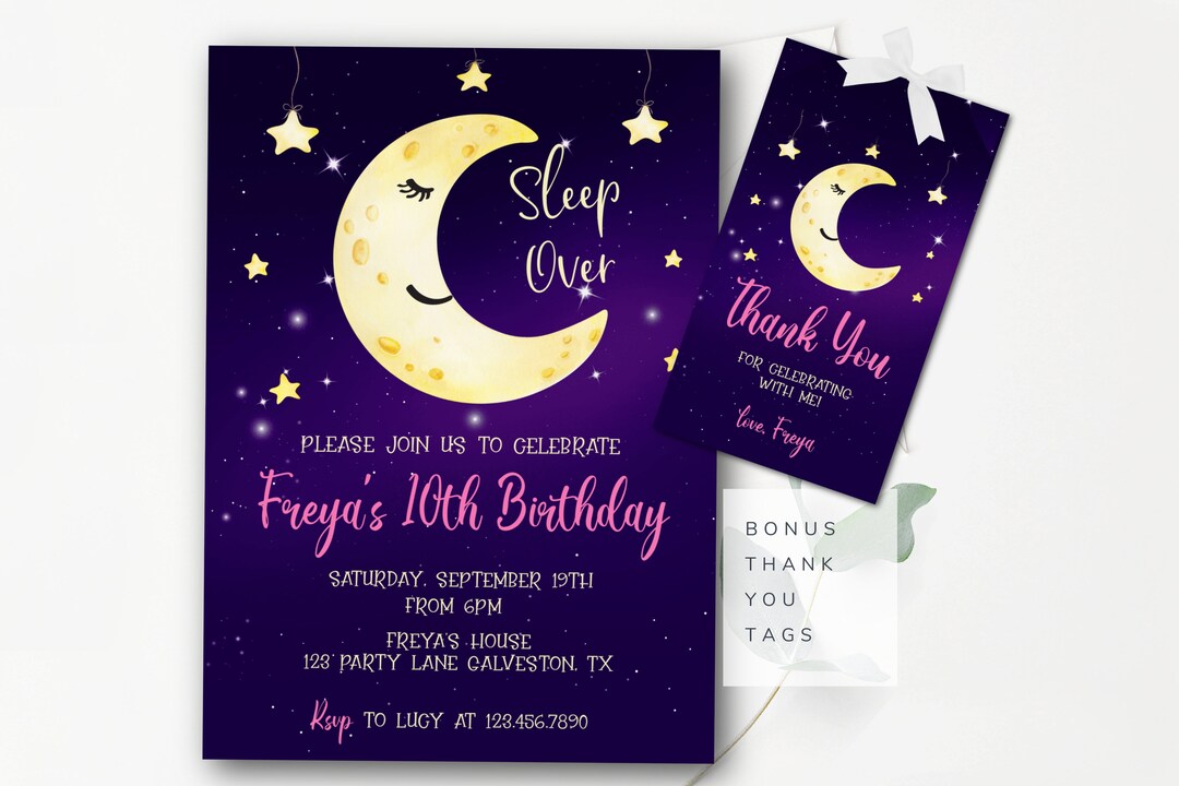 Slumber Party Sleepover Party Invitation Pajama Party Birthday ...