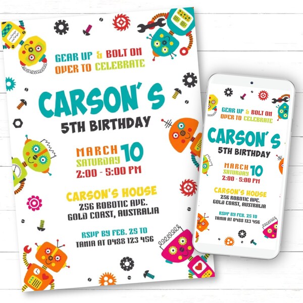 Invitation Robot - Etsy