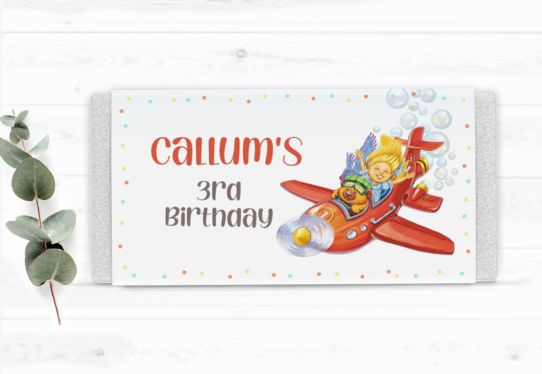 Airplane Birthday Chocolate Wrapper You Can Edit, Airplane Candy ...