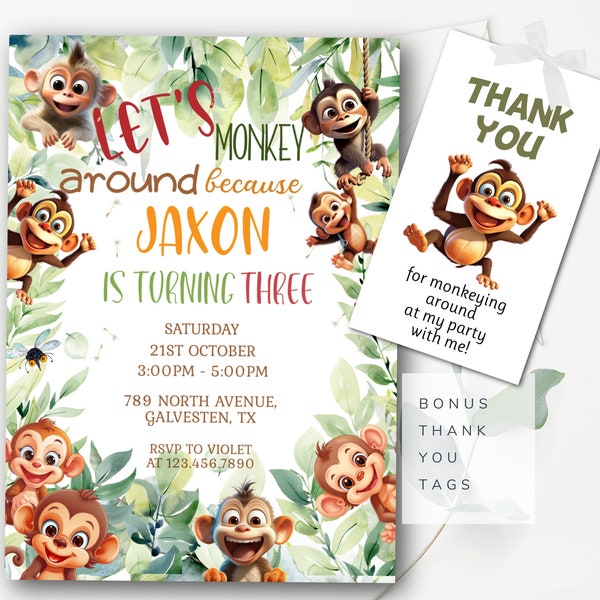 Monkey Birthday Party - Etsy