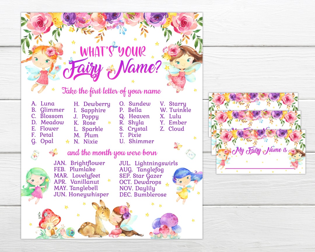 What is Your Fairy Name Game Instant Download Instant Printable Fairy ...