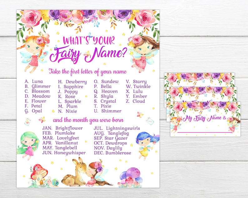 What is Your Fairy Name Game Instant Download Instant Printable Fairy ...