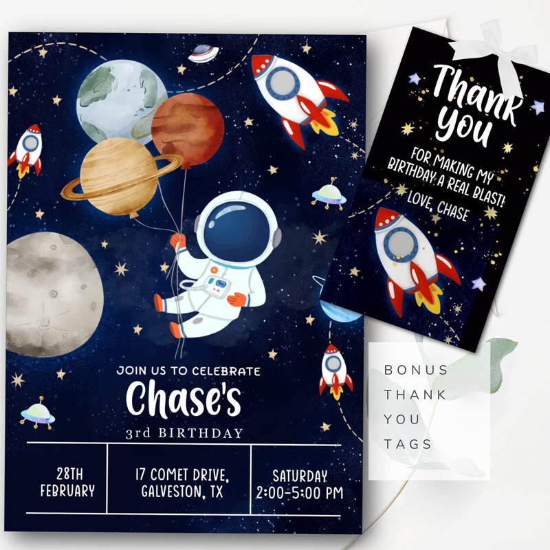 Planets Invitation - Etsy